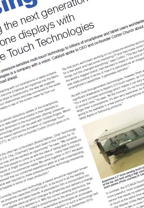 Pressing Ahead With CTT - Cambridge Touch Technologies, Ltd